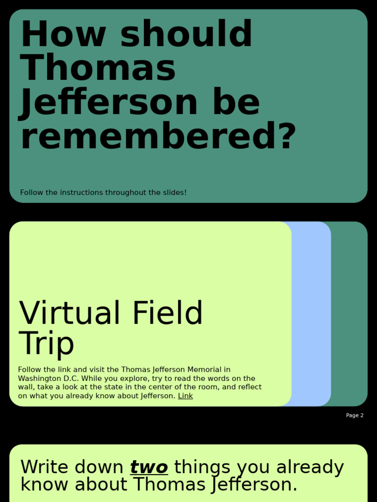 Remembering Thomas Jefferson's Legacy | PDF | Thomas Jefferson | The ...
