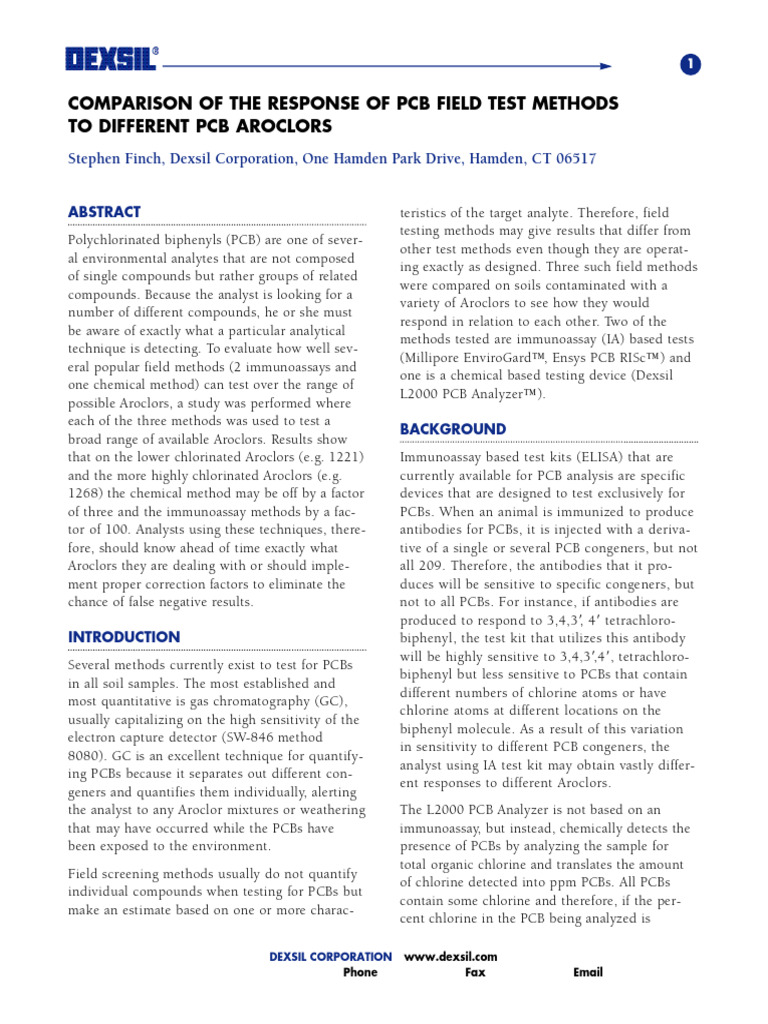 PCB Dexsil | PDF | Polychlorinated Biphenyl | Chemistry
