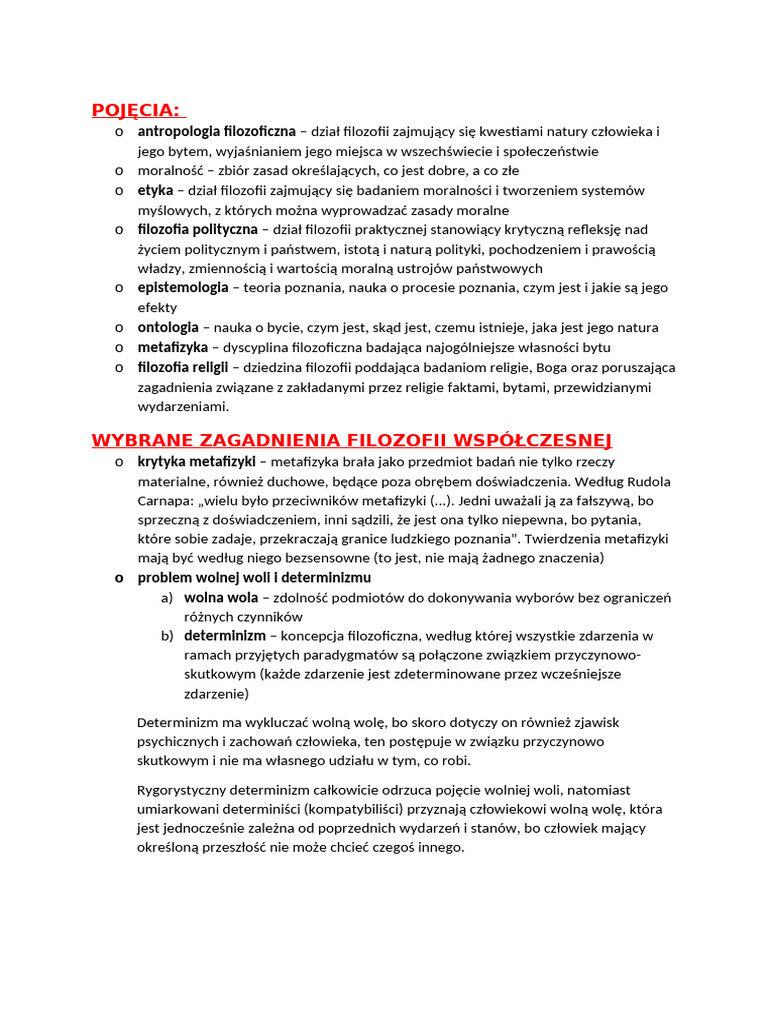 Filozofia Wykłady Zagadnienia | PDF
