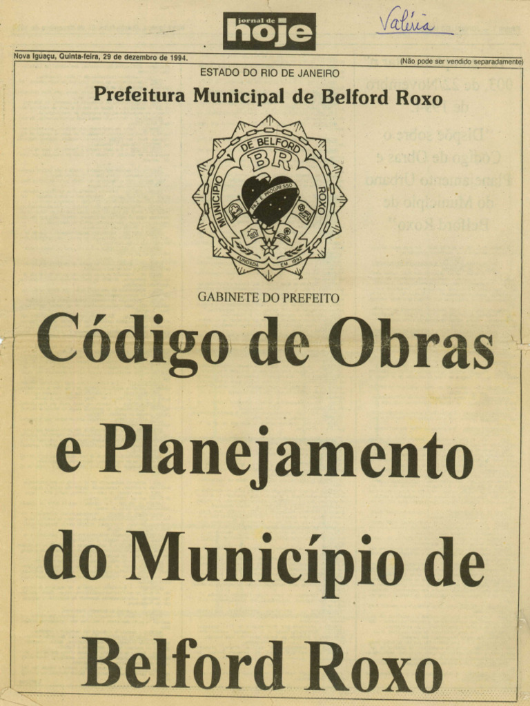 J01677 - Código de Obras Belford Roxo | PDF