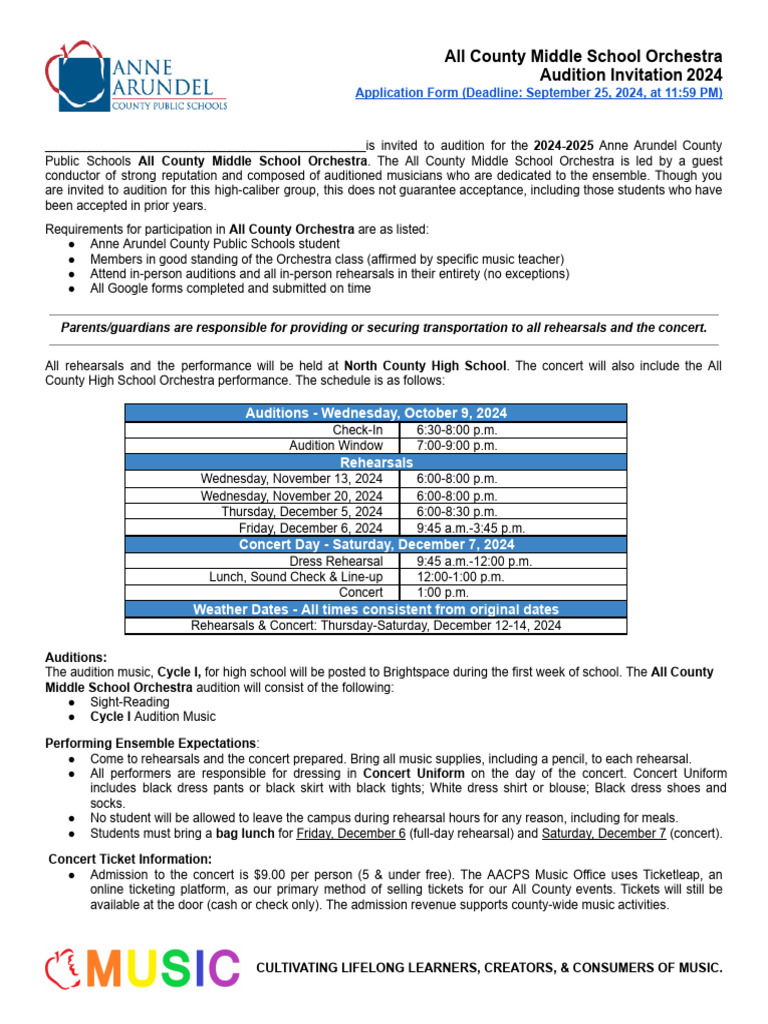 All County Middle School Orchestra Invitation 2024 | PDF | Orchestras ...