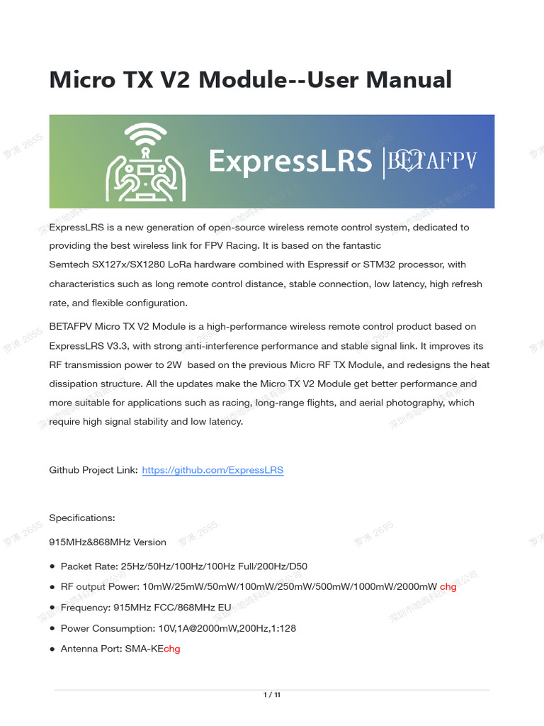 Micro TX V2 Module - User Manual | PDF | Radio | Wi Fi