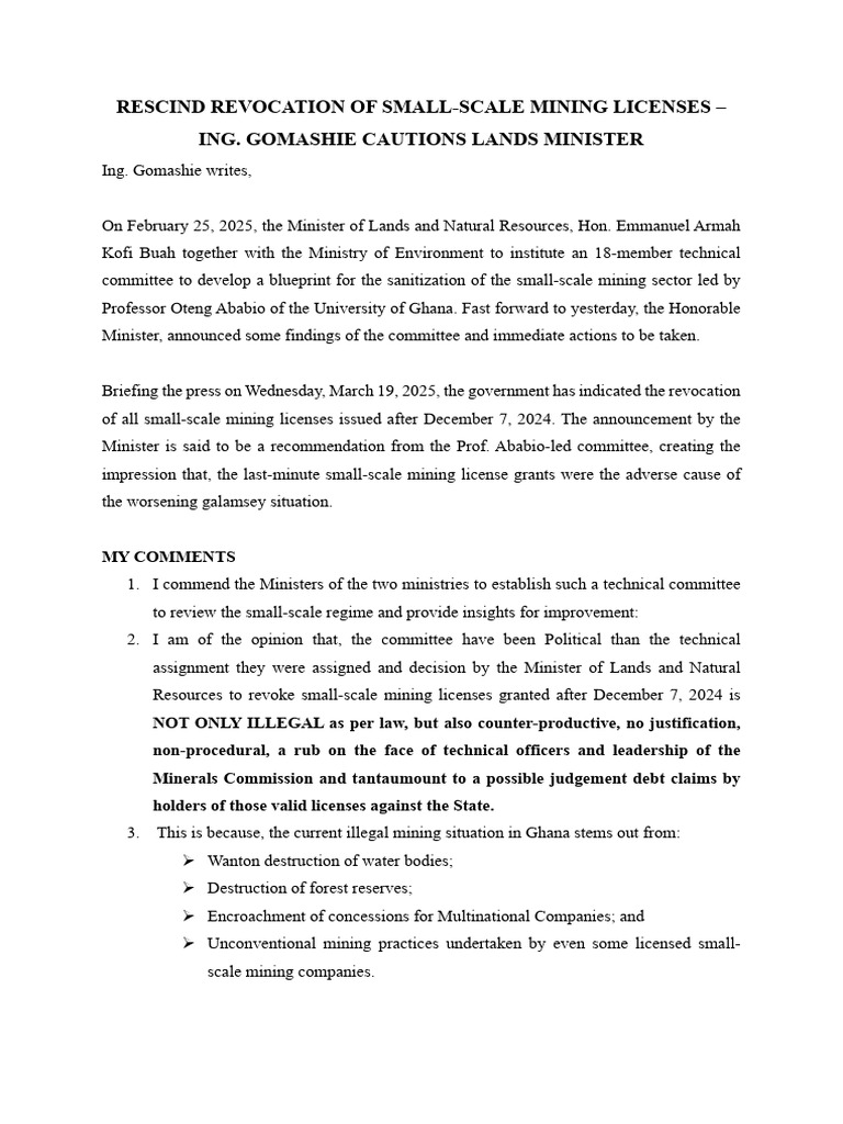 Rescind Revocation of Small | PDF | License | Mining