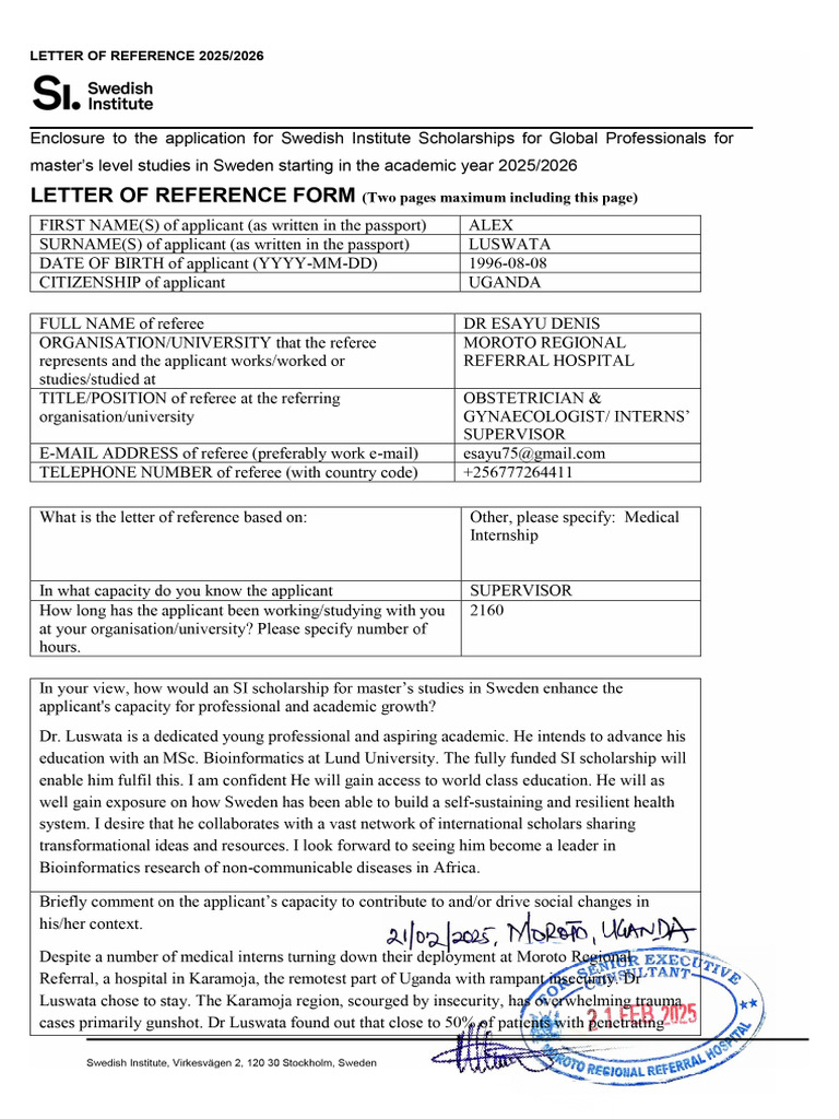 Letter of Reference - 113233 | PDF