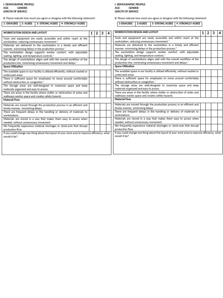 Survey Questionnaire-Drafts | PDF | Aisle