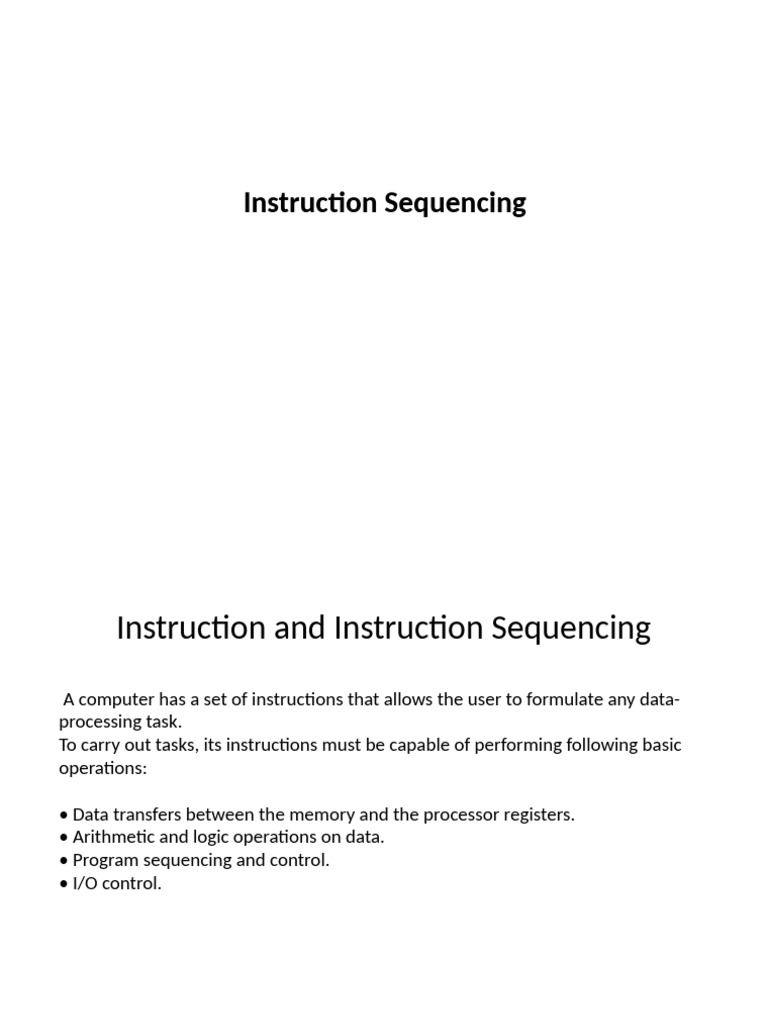 Instruction Sequencing Overview | PDF | Assembly Language | Central Processing Unit