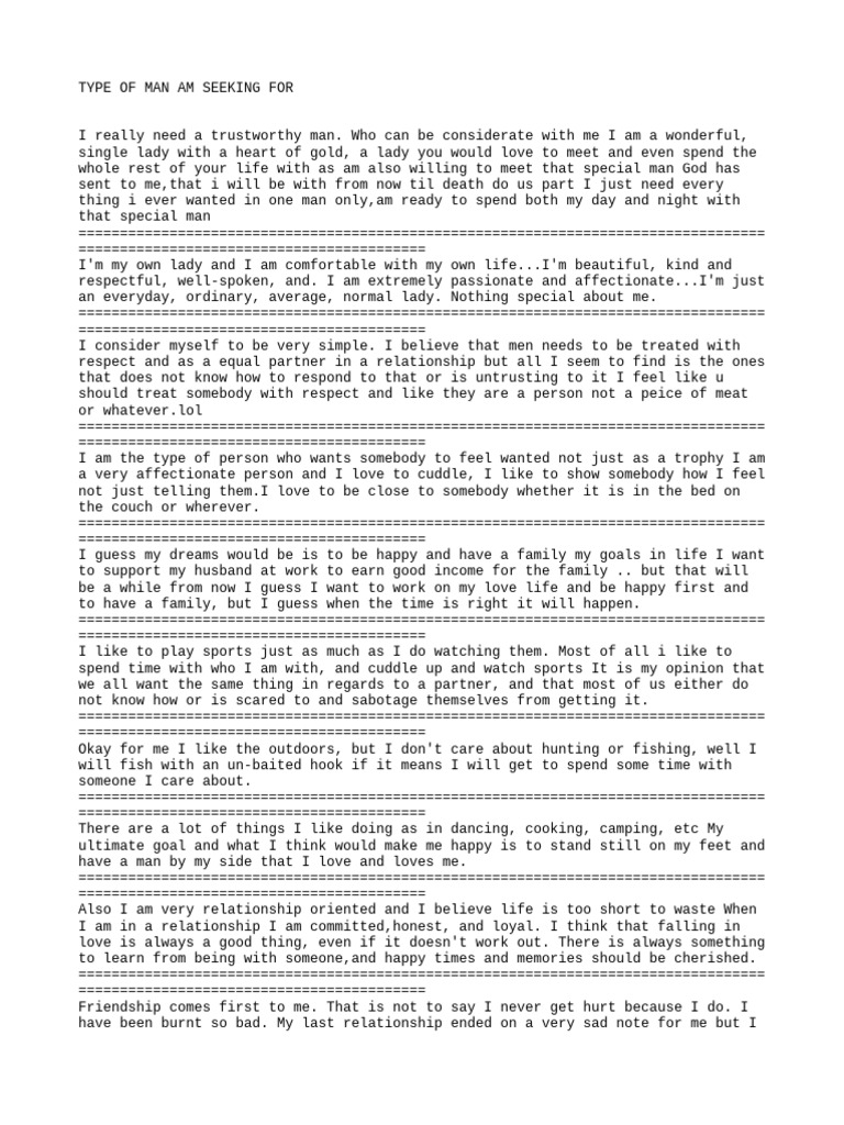 Seeking Trustworthy Partner for Love | PDF | Love | Happiness