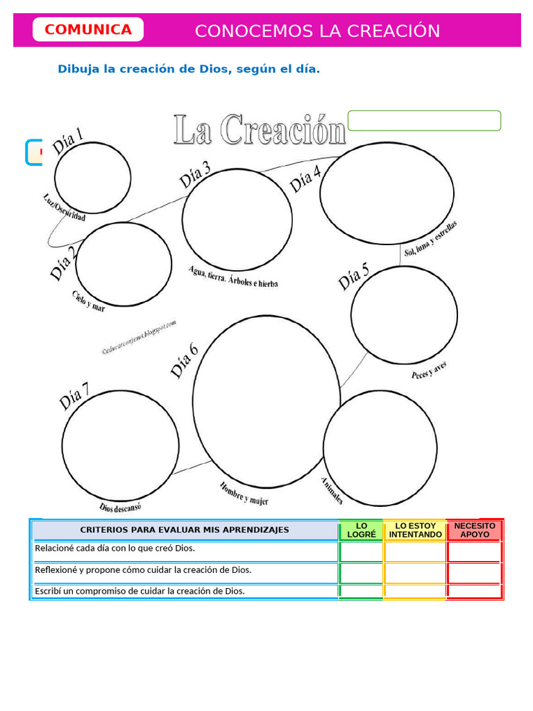 D2 A2 Ficha Rel. Conocemos La Creación | PDF