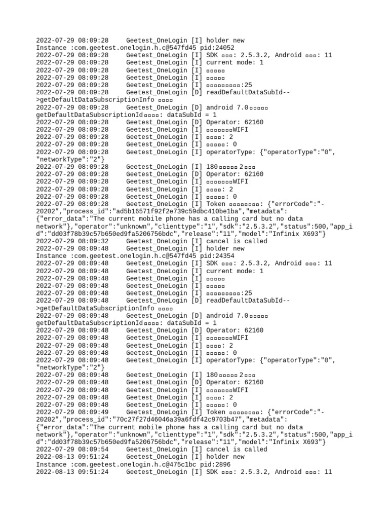Onelogin Log | PDF | Android (Operating System) | Metadata