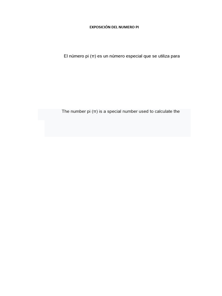 EXPOSICIÓN DEL NUMERO PI | PDF