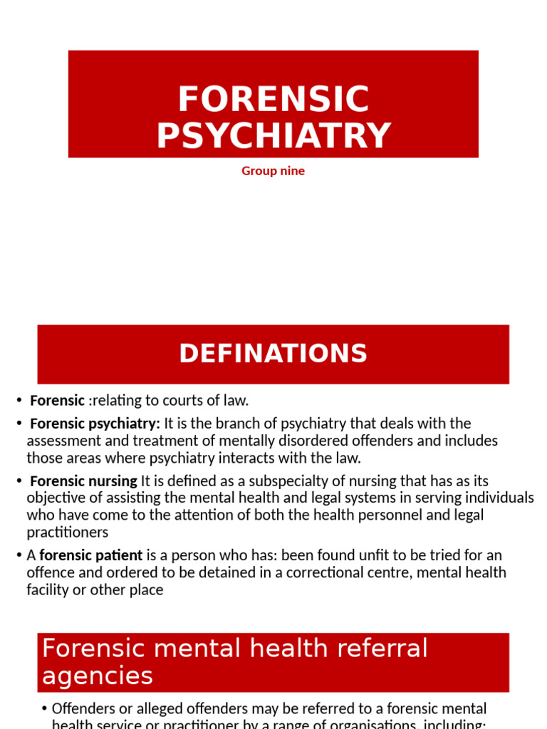 forensicpsychiatry-GROUP NINE-1 | PDF | Forensic Psychiatry | Psychiatry