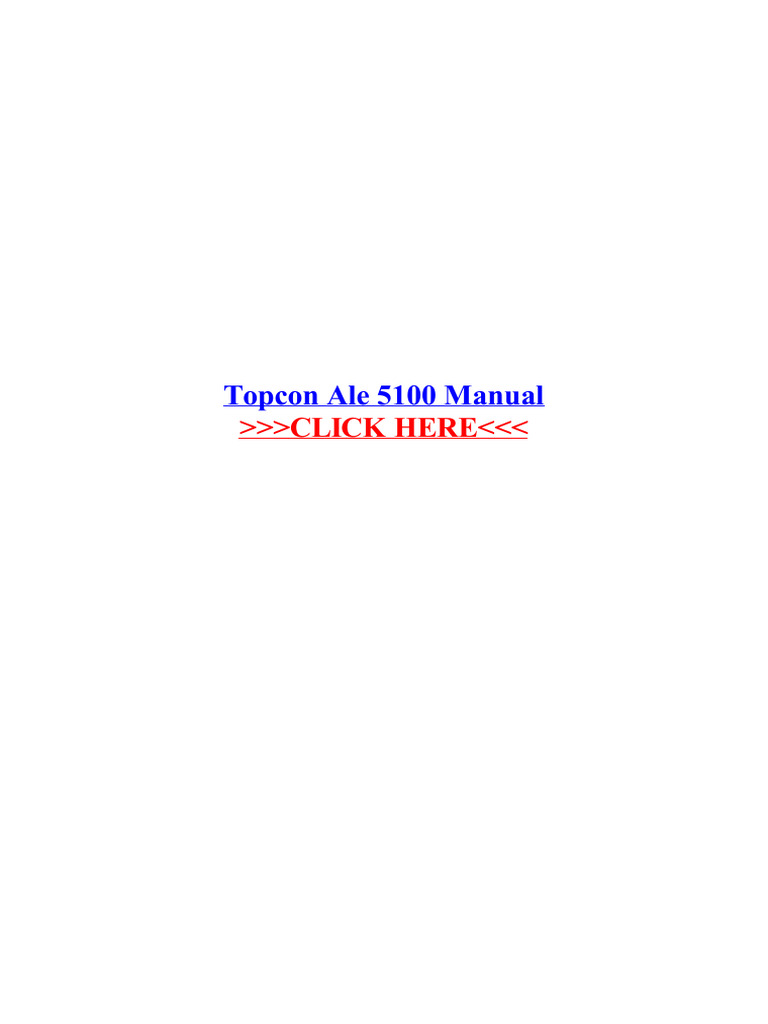 Topcon Ale 5100 Manual | PDF