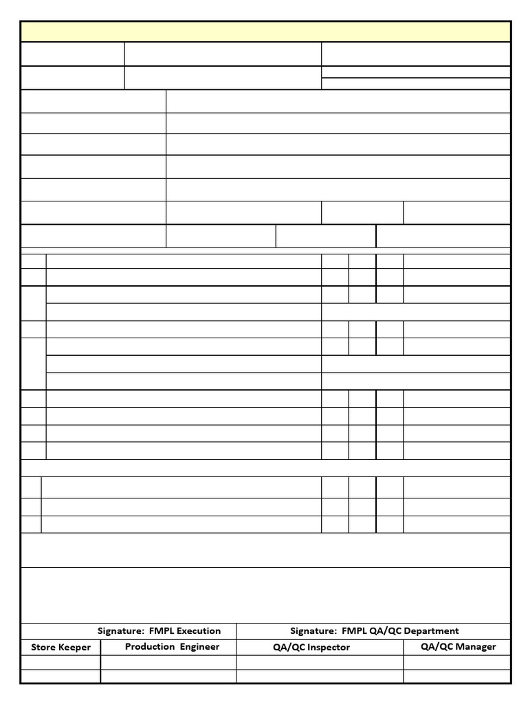 Incoming Materials Inspection Checklist | PDF