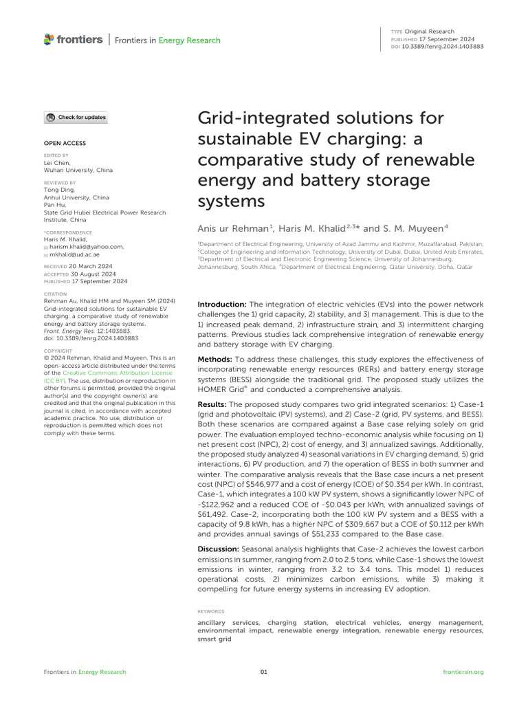 Grid Systems For EV Charging | PDF | Photovoltaics | Electric Vehicle