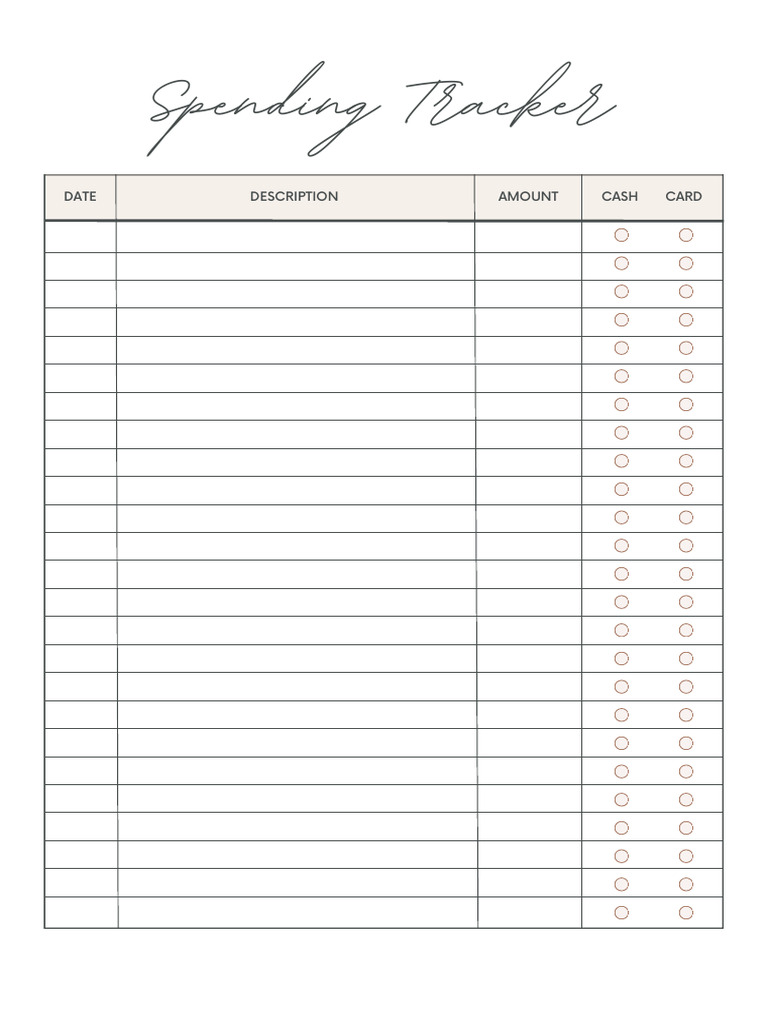 White Minimalist Spending Tracker Planner - 20250320 - 095221 - 0000 | PDF