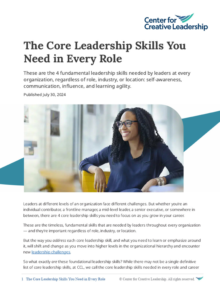 The Core Leadership Skills You Need in Every Role From Center for ...