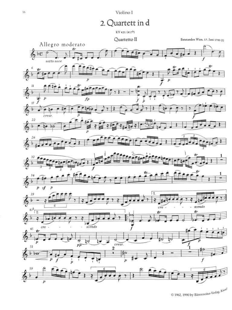 Mozart 2 Quartet | PDF