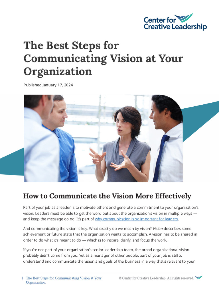 The Best Steps For Communicating Vision at Your Organization From ...