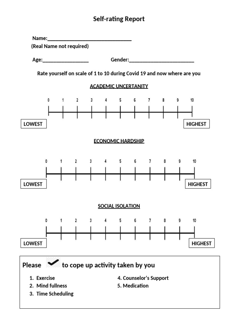 Self-Rating Report on Covid-19 Impact | PDF