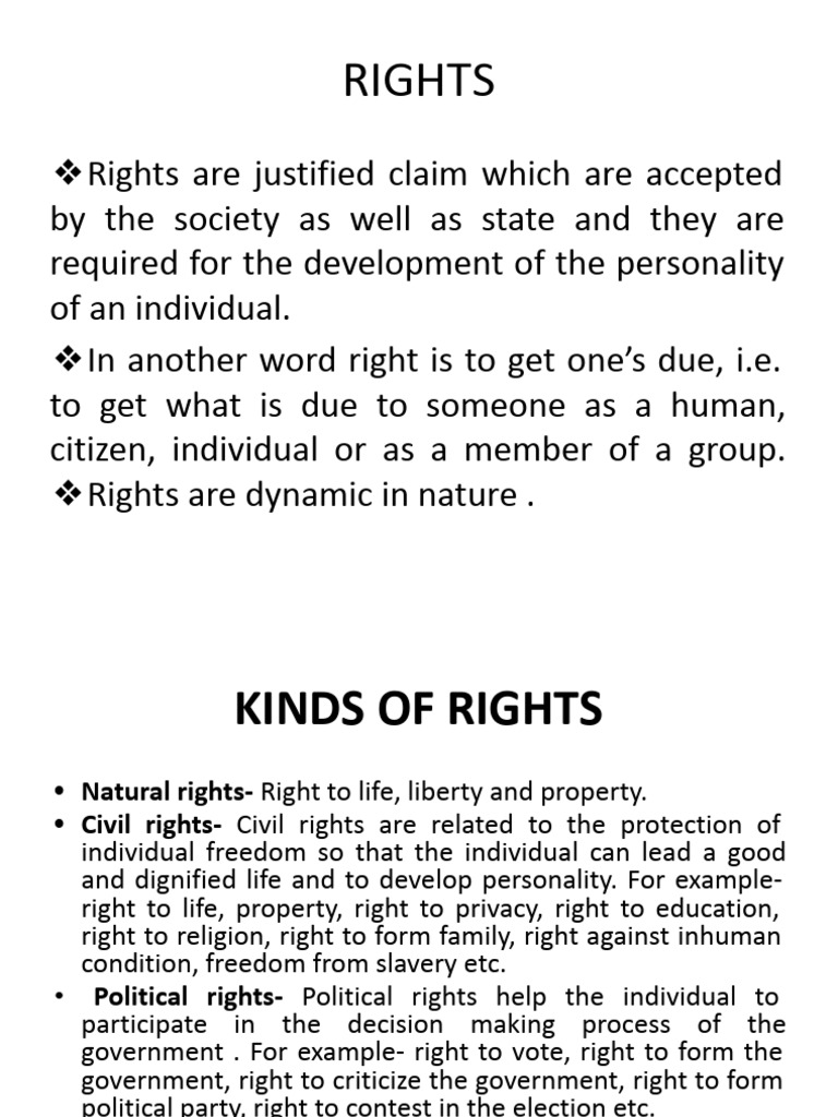 Understanding Types of Rights and Human Rights | PDF | Human Rights ...