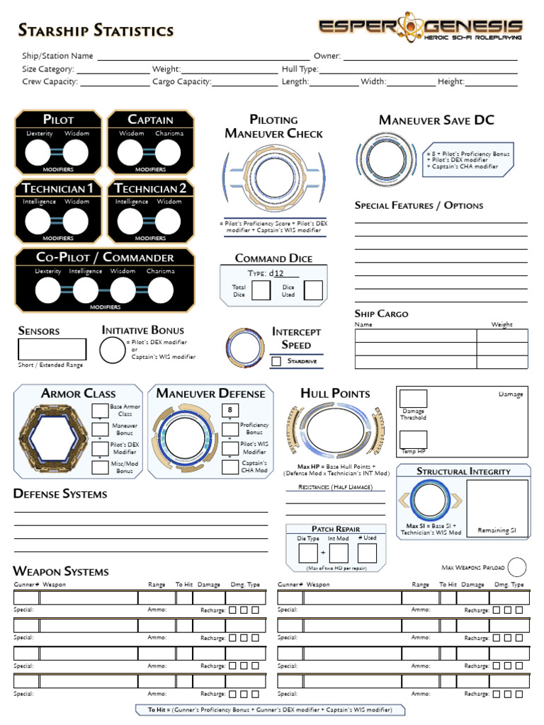 EG Starship Sheet v1.0 | PDF | Ships | Warships