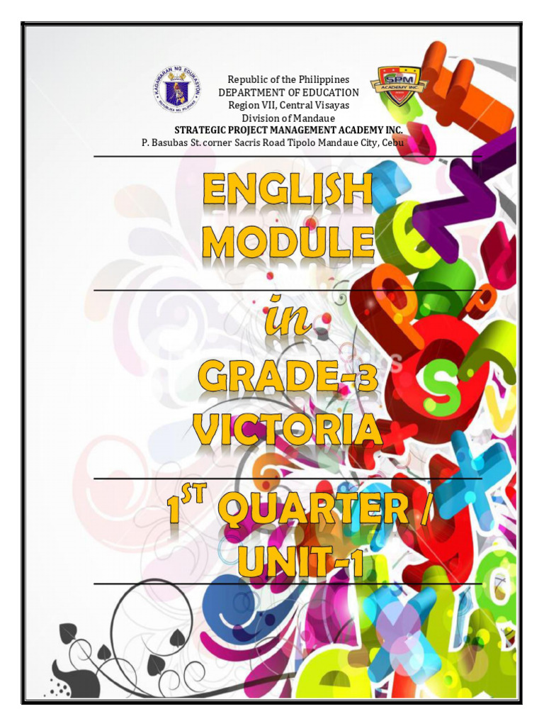 English Modules 1st Quarter | PDF | Sentence (Linguistics) | Subject ...
