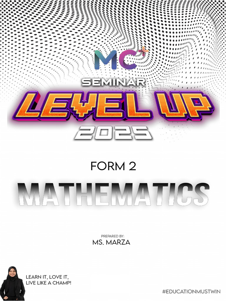 Seminar Level Up Form 2 Maths Ms Marza 12.02.2025 - Raja Marzarina Raja ...