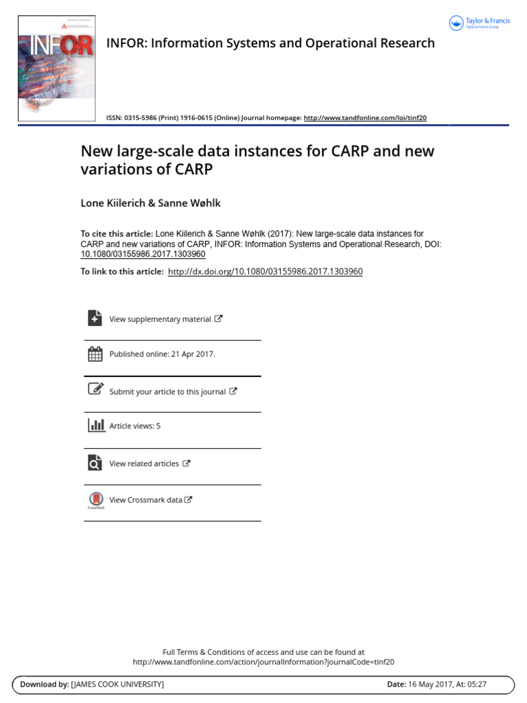 New Large-Scale Data Instances For CARP and New Variations of CARP | PDF