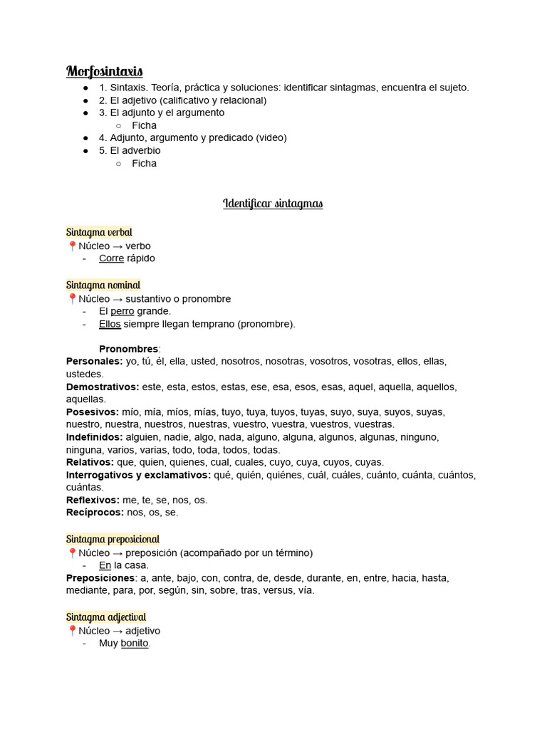 Morfosintaxis | PDF | Adverbio | Adjetivo