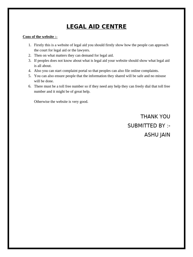 Legal Aid Centre | PDF