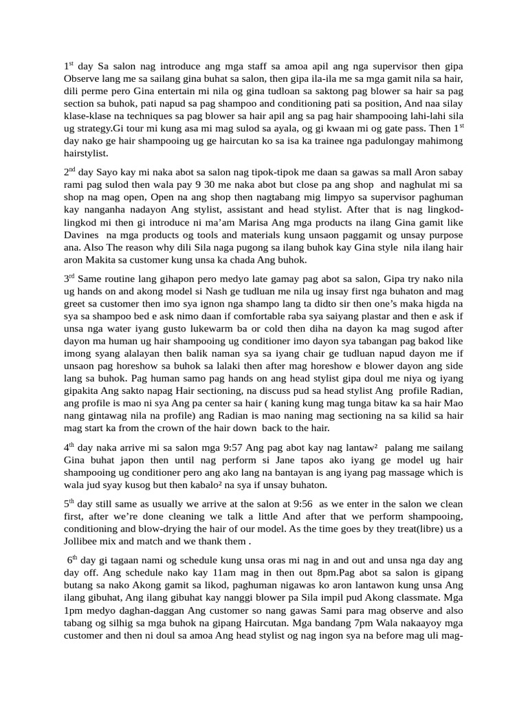 My Work Immersion JOURNAL | PDF