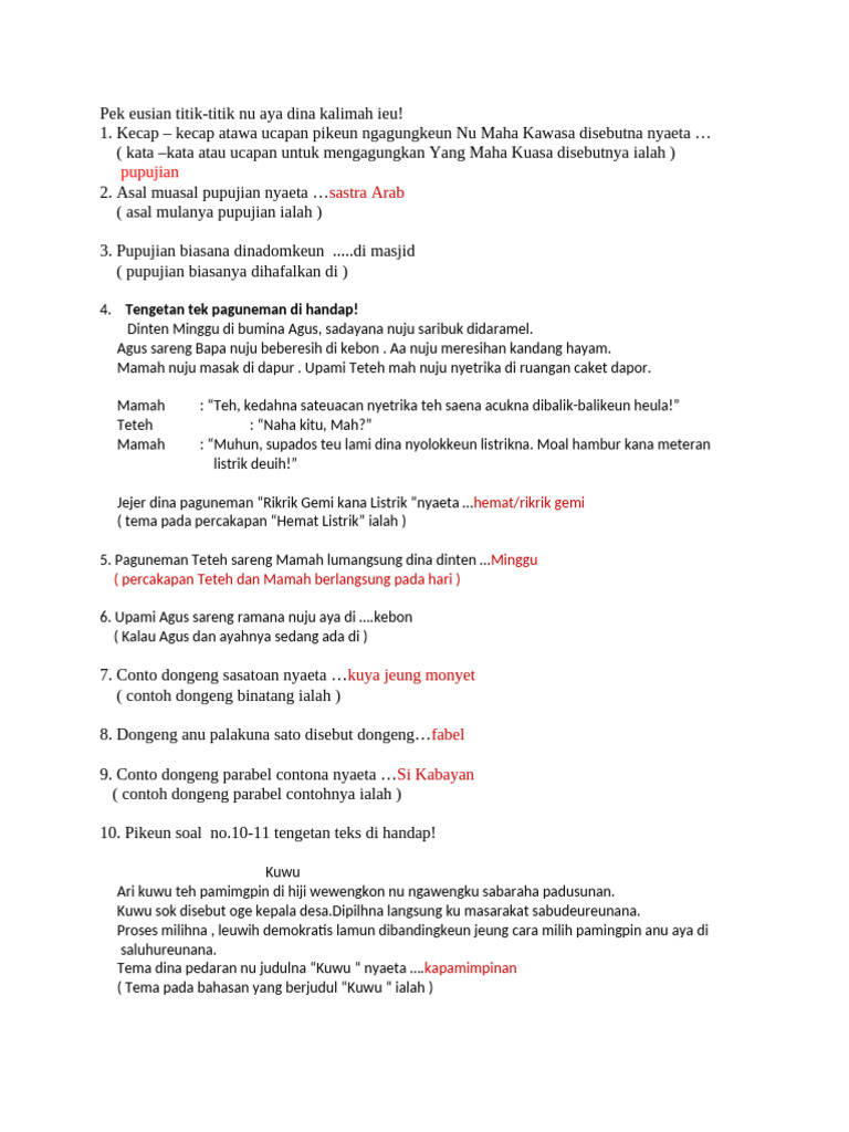 LT TO 1 Kelas 6 2024-2025 | PDF