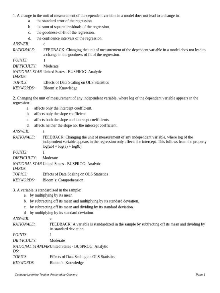 Chapter 6 Multiple Regression Analysis Further Issues | PDF | Errors And Residuals | Coefficient ...