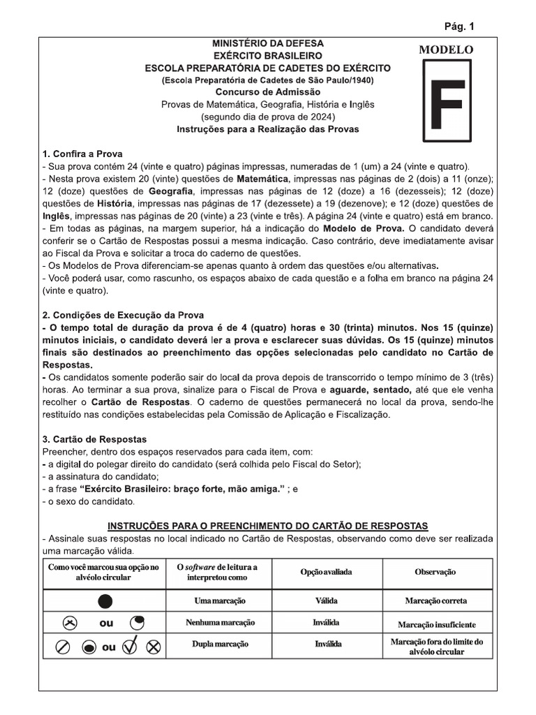 2024 Prova Modelo F | PDF