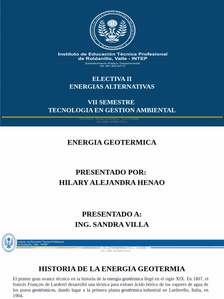 Electiva Ii - Energia Geotermia | PDF | Energía geotérmica | Conversión de energía