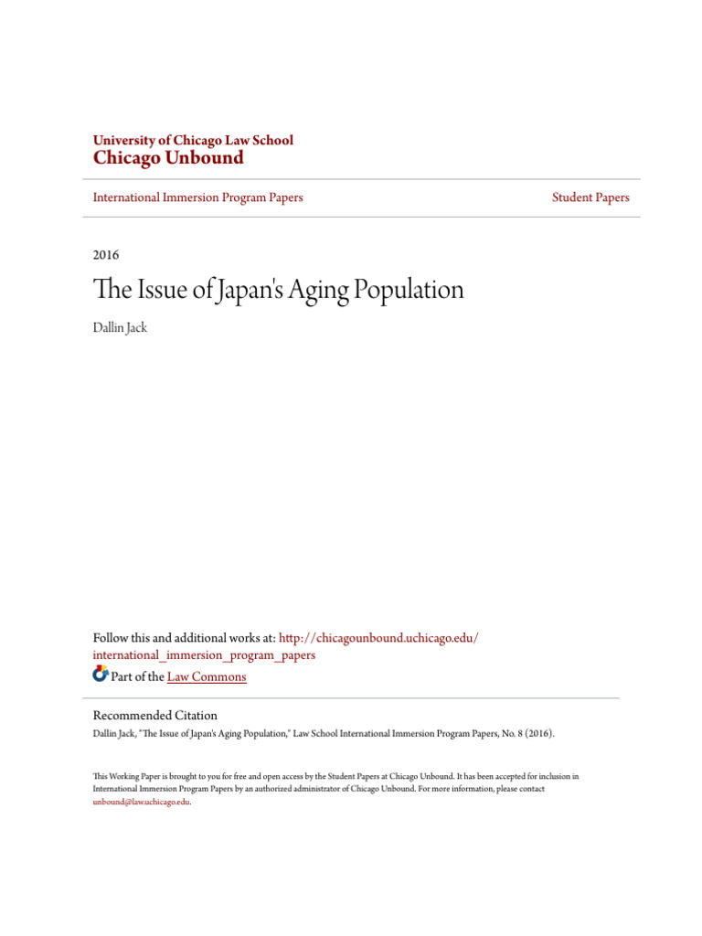 The Issue of Japans Aging Population | PDF | Child Care | Suicide