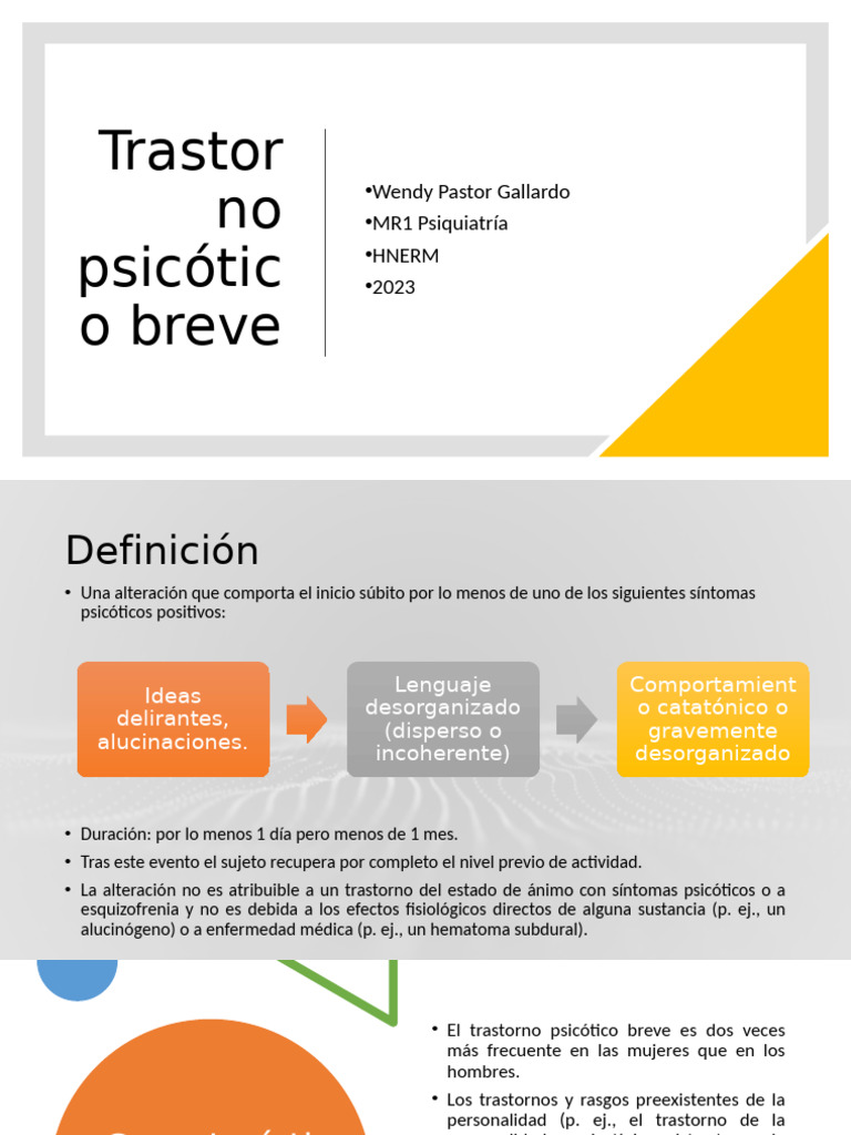 Trastorno Psicótico Breve Wen | PDF | Psicosis | Esquizofrenia