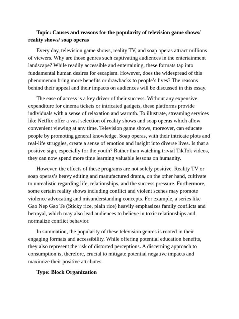 Causes and Effects Essay | PDF