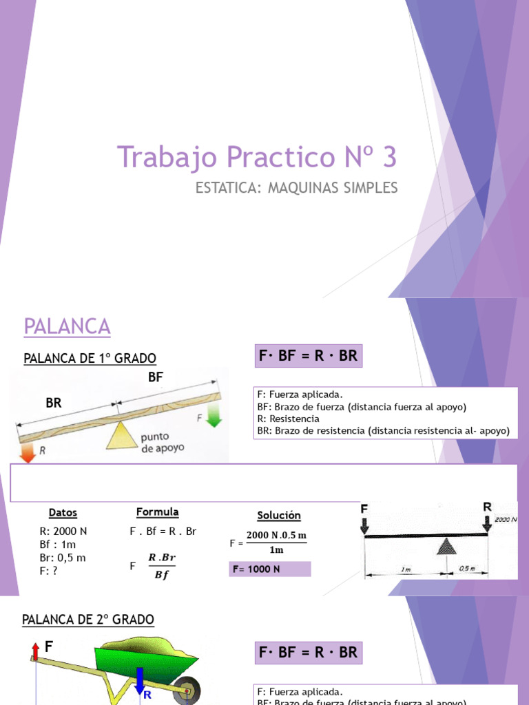 Trabajo Practico #3 - Máquinas Simples | PDF | Palanca | Bienes ...