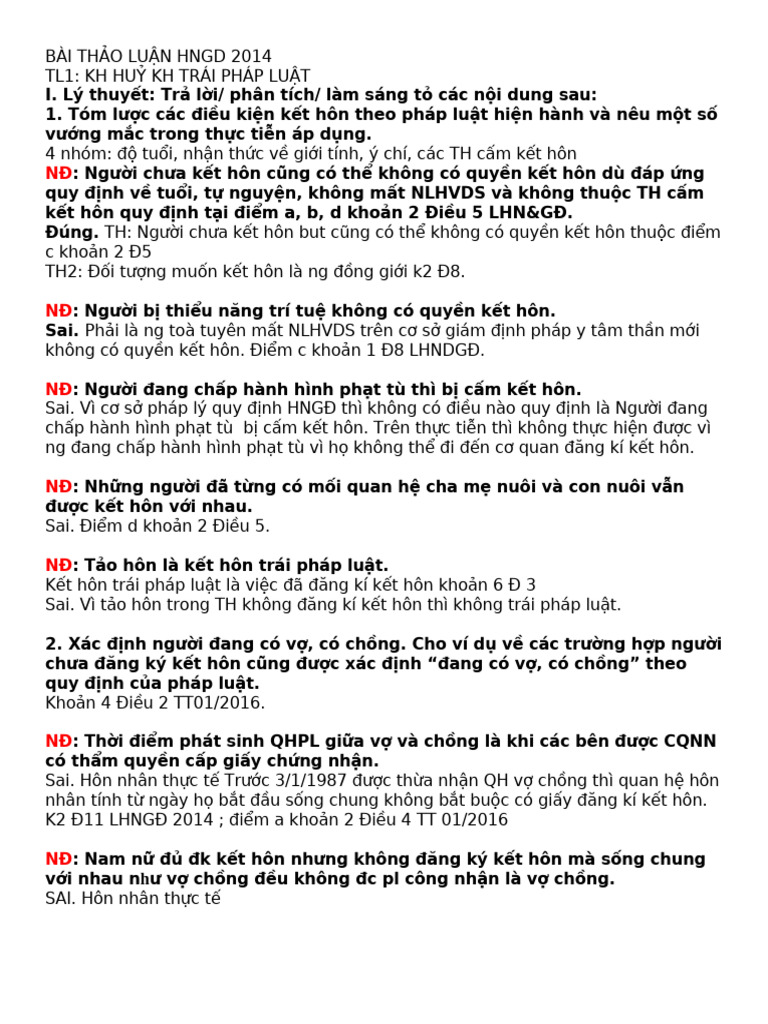 BÀI THẢO LUẬN HNGD 2014 | PDF