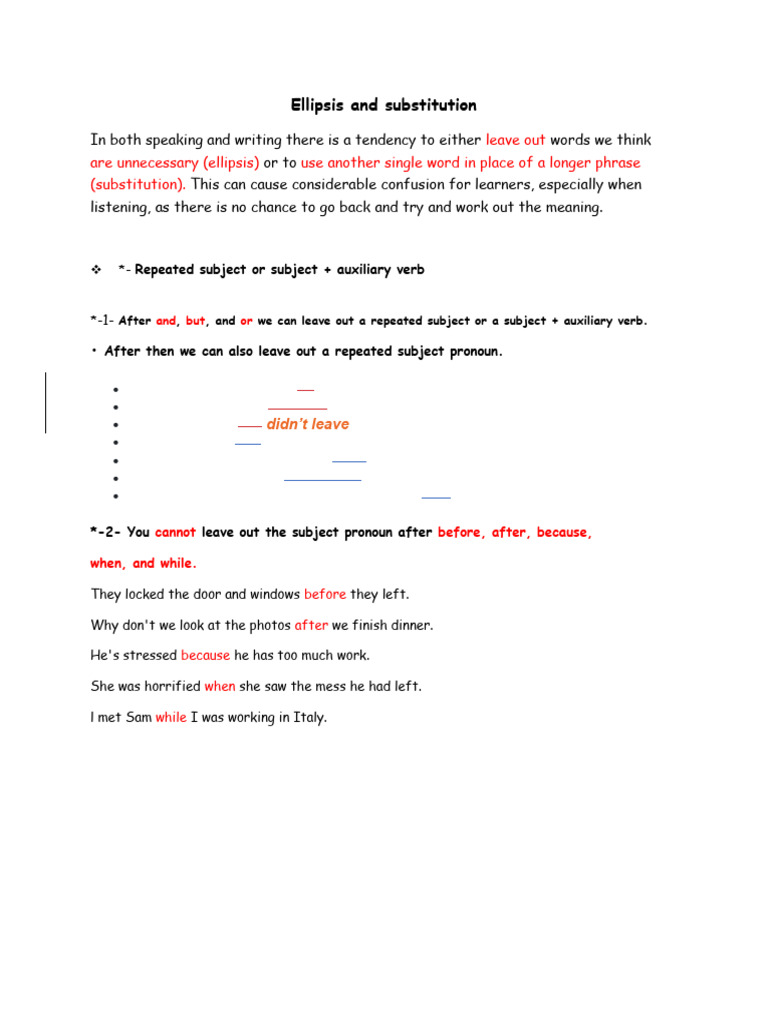 Ellipsis and Substitution | PDF | Verb | Linguistics