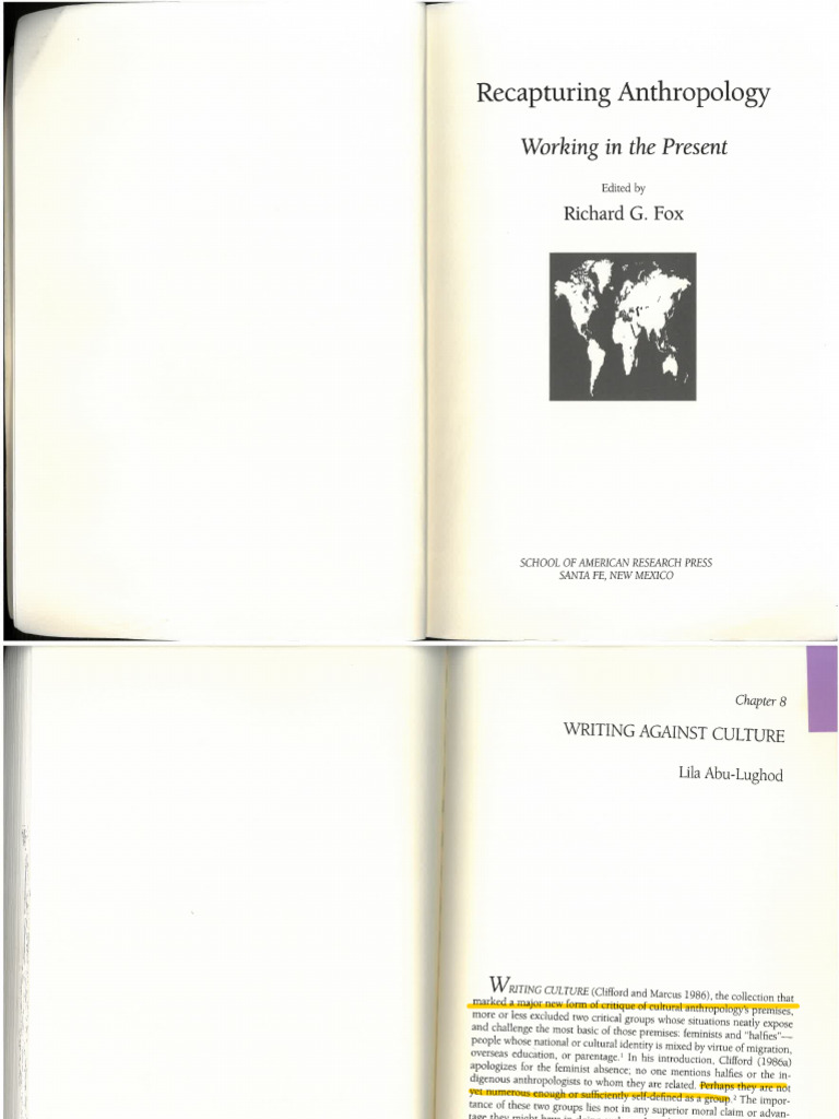 Abu-Lughod. (1991) Writing Against Culture | PDF