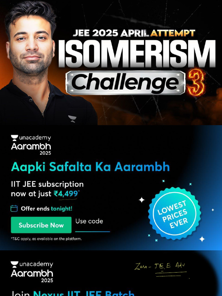 Solutions - April Attempt Challenge #3 Isomerism | PDF | Isomer | Chirality (Chemistry)