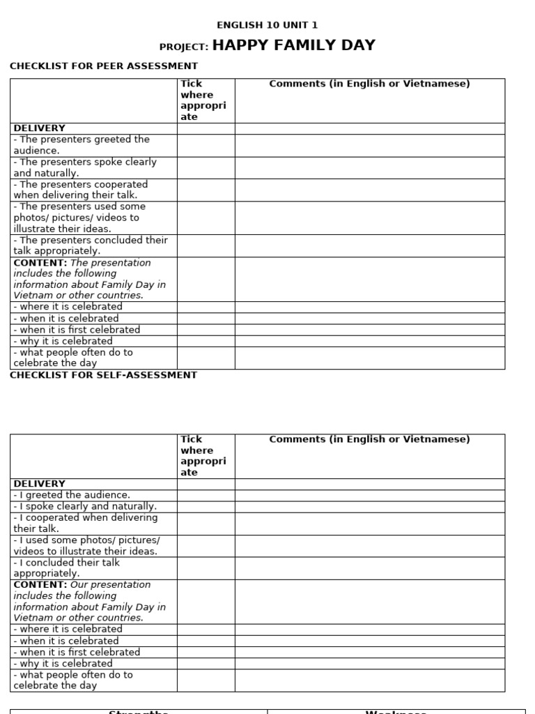 G10 - Project - Assessment Form | PDF