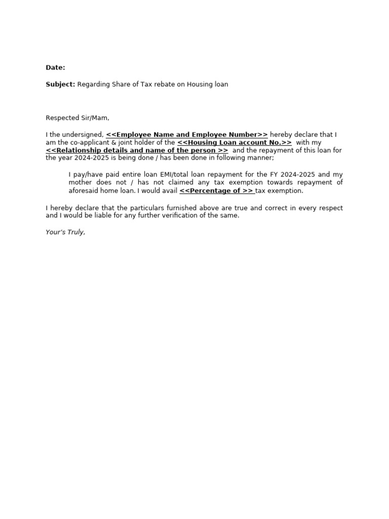 Joint Loan Declaration Format | PDF