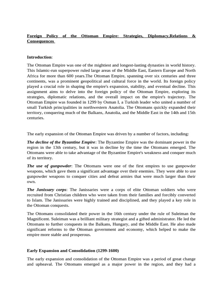 Ottoman Empire Foreign Policy Insights | PDF | Ottoman Empire | Diplomacy