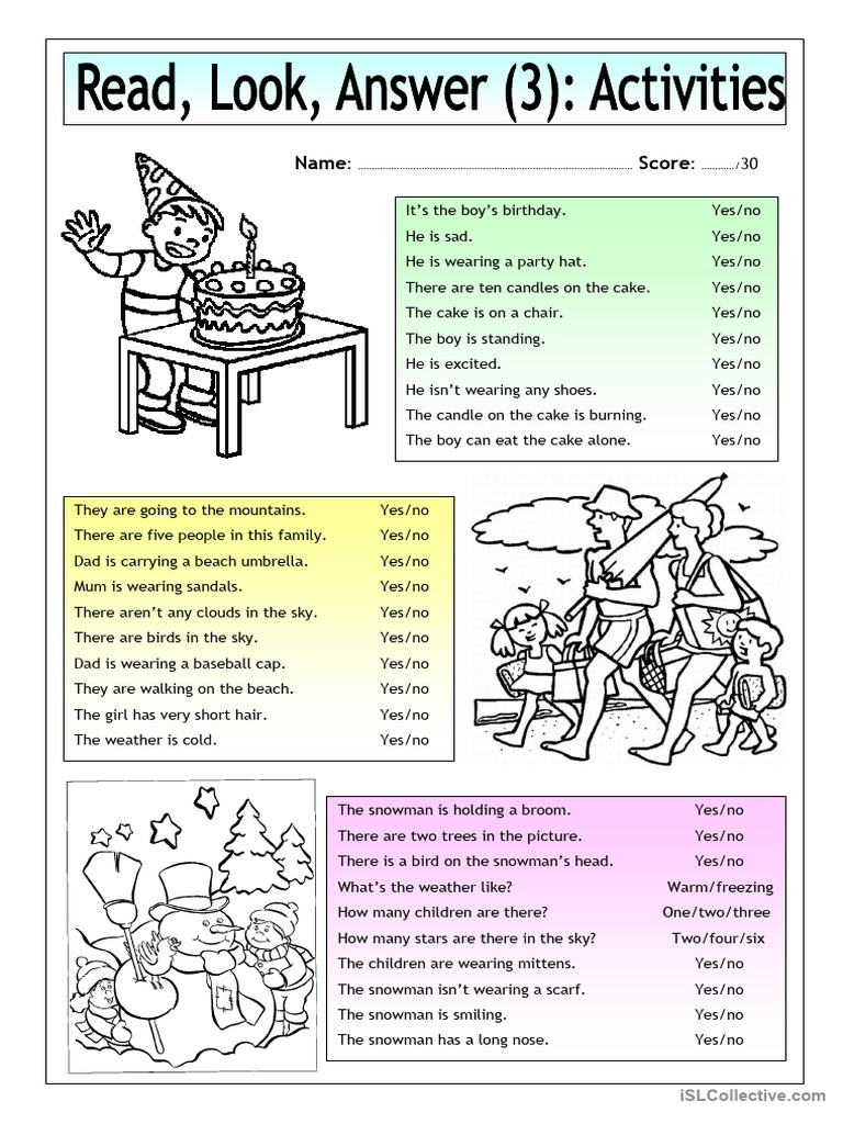 Read - Look - Answer_ Activities (3) | PDF | Fashion | Clothing