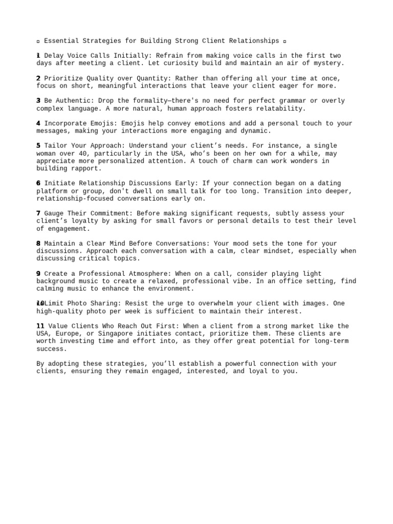 How To Build Strong Relationship With Your CL | PDF