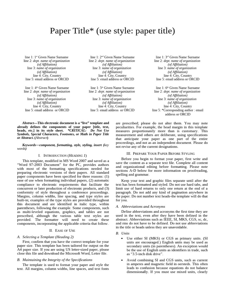 Conference Template A4 ICBIR2024 | PDF | Bracket | Note (Typography)