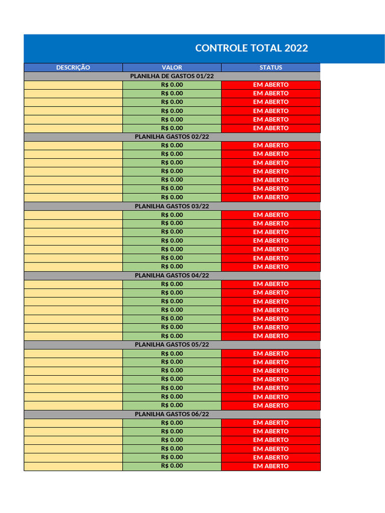 CONTROLE TOTAL - Tabela Base | PDF | Bancos | Bancos